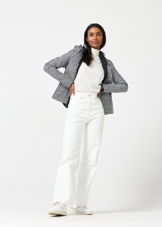 Reversible Black Houndstooth Duck Down Puffer Jacket – Duck Apparel