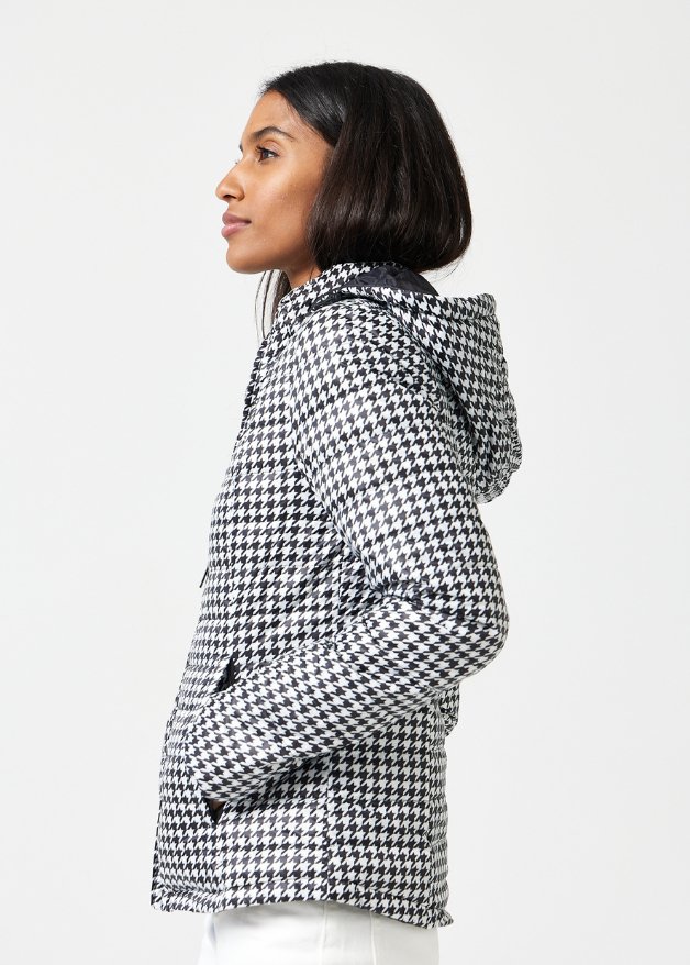 Reversible Black Houndstooth Duck Down Puffer Jacket – Duck Apparel