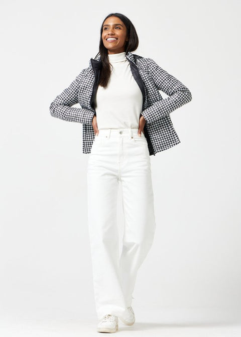 Reversible Black Houndstooth Duck Down Puffer Jacket – Duck Apparel