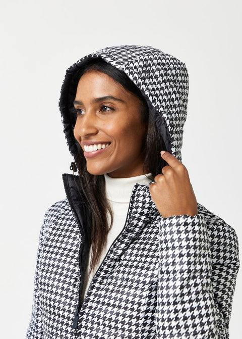 Reversible Black Houndstooth Duck Down Puffer Jacket – Duck Apparel
